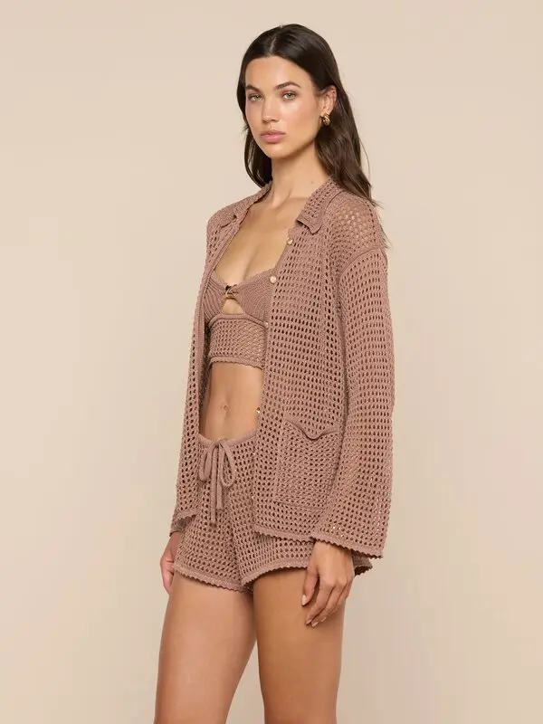L'Agence Mariana Pointelle Knit Shirt