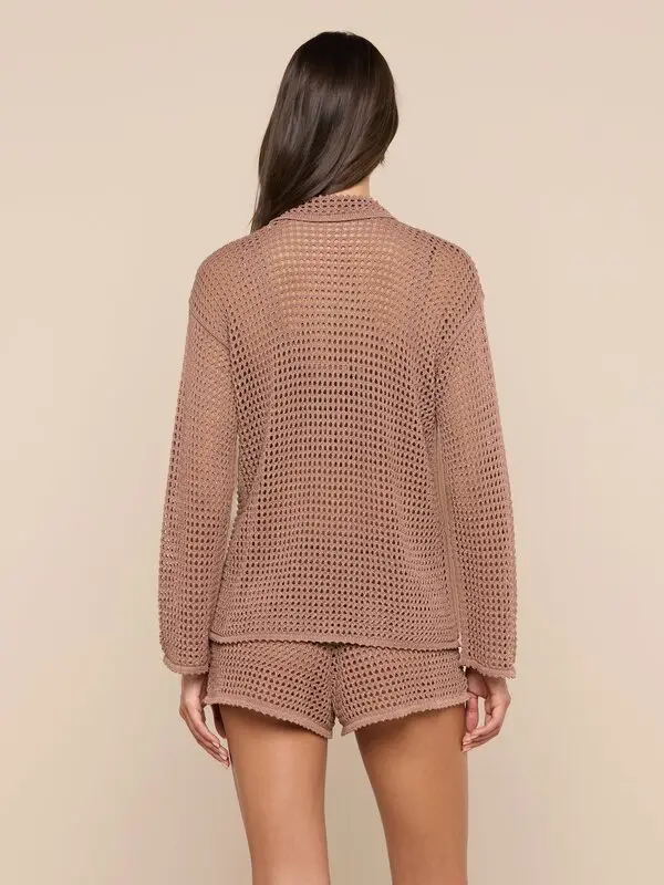 L'Agence Mariana Pointelle Knit Shirt