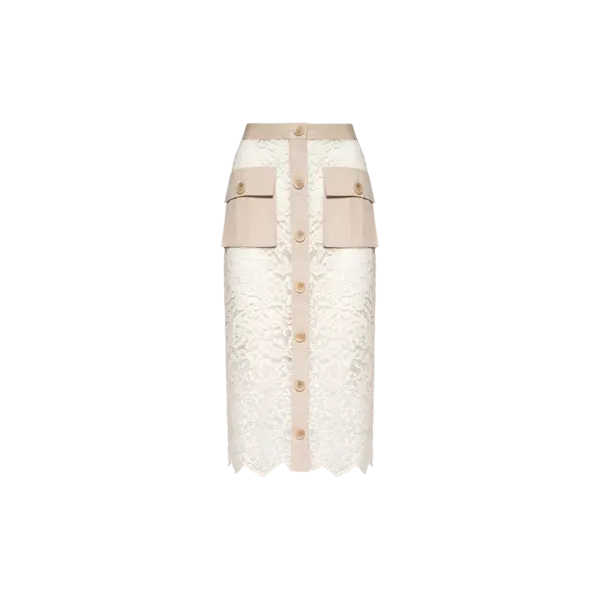 L'Agence Shae Lace Skirt - Biscuit/ecru