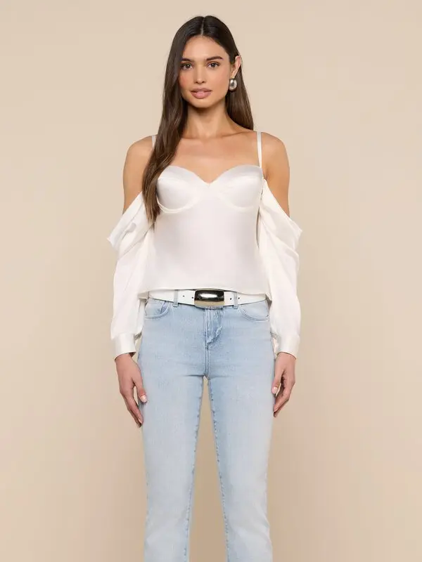 L'Agence Saya Satin Top - Ivory