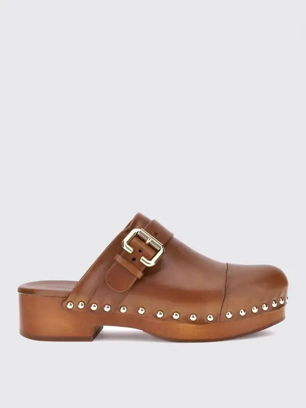 Chloé Clogs With Buckled Strap - Brown