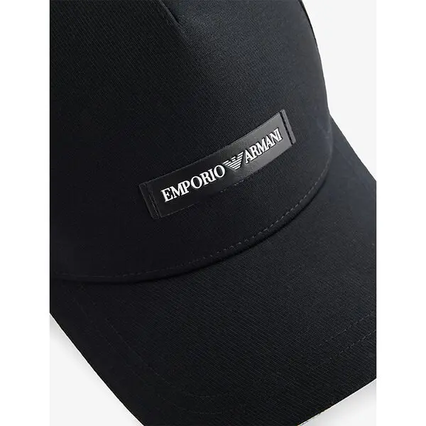 Emporio Armani Logo-patch Cotton Baseball Cap - Nero