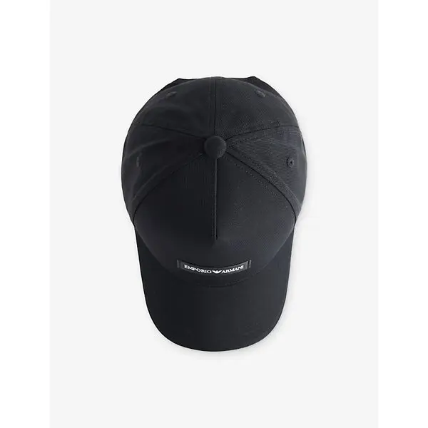 Emporio Armani Logo-patch Cotton Baseball Cap - Nero
