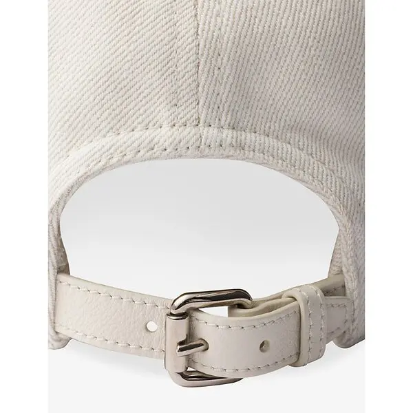 Prada Triangle-logo Denim Baseball Cap - White