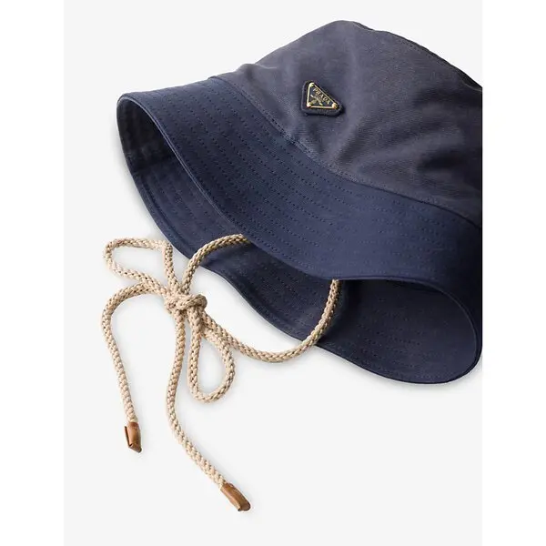 Prada Logo-embellished Bucket Hat - Blue