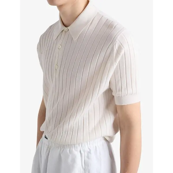 Prada Regular-fit Cashmere And Silk-blend Polo Shirt