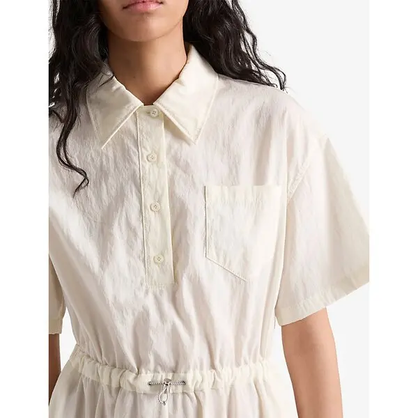 Prada Short-sleeved Technical Cotton-blend Midi Shirt Dress