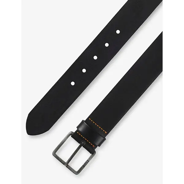 BOSS Logo-buckle Leather Belt