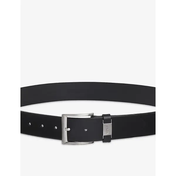 BOSS Logo-keeper Leather Belt - Black