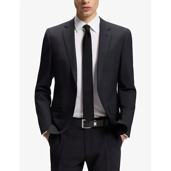 BOSS Logo-keeper Leather Belt - Black
