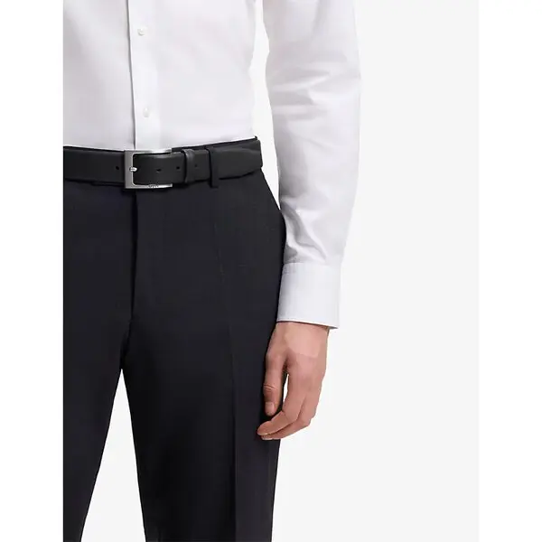 BOSS Logo-buckle Leather Belt