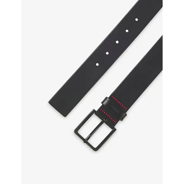 Hugo Logo-stamped Leather Keeper Belt