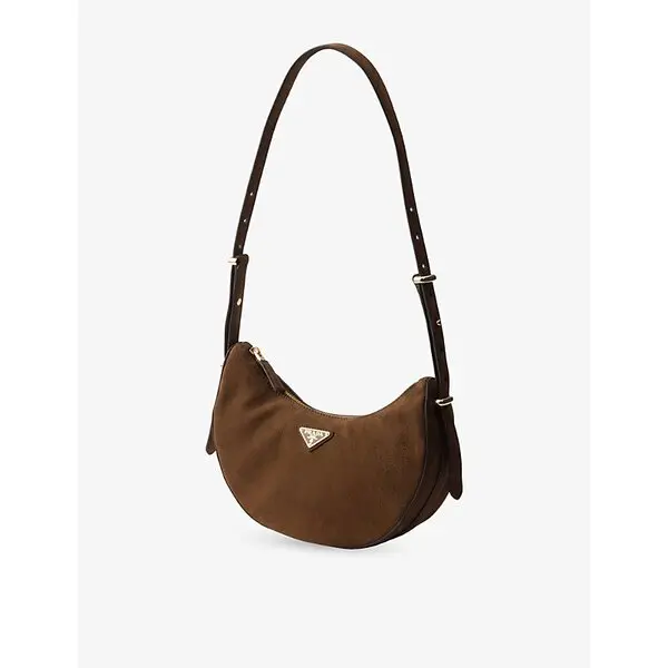 Prada Arqué Small Suede Shoulder Bag