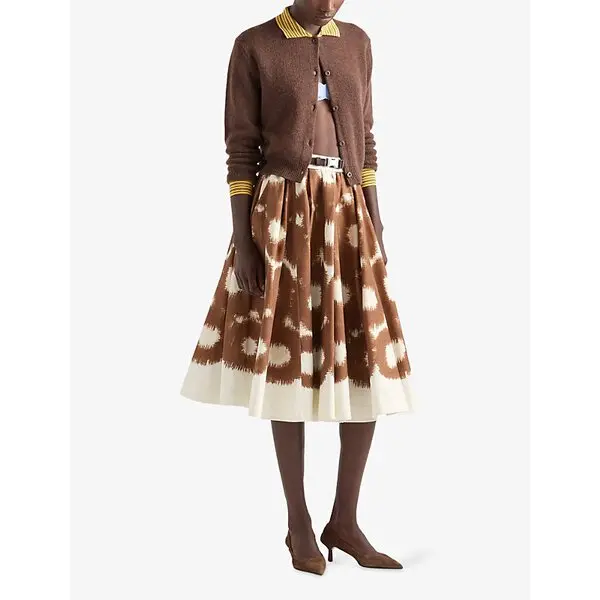 Prada Contrast-collar Cashmere Cardigan