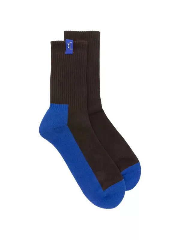 A-COLD-WALL* Logo-patch Ribbed Socks - Brown