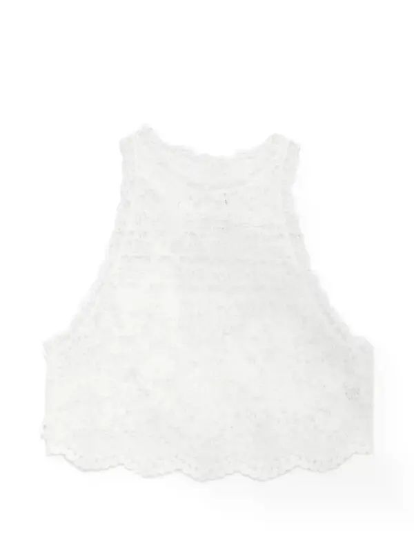 Ermanno Scervino Lace Embroidered Tank Top - White