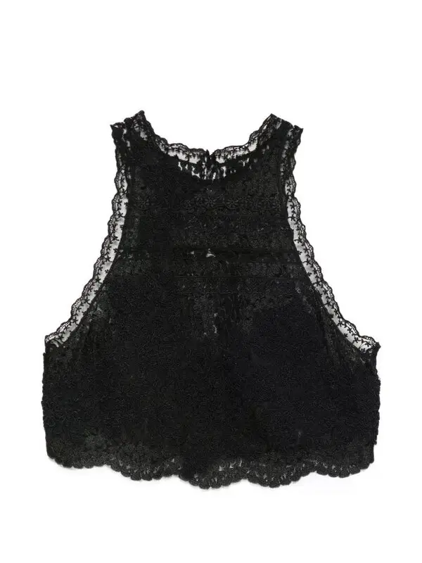 Ermanno Scervino Embroidered Tank Top - Black