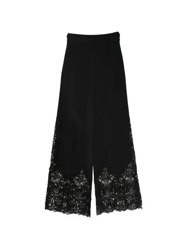 Ermanno Scervino Lace Trim Trousers - Black