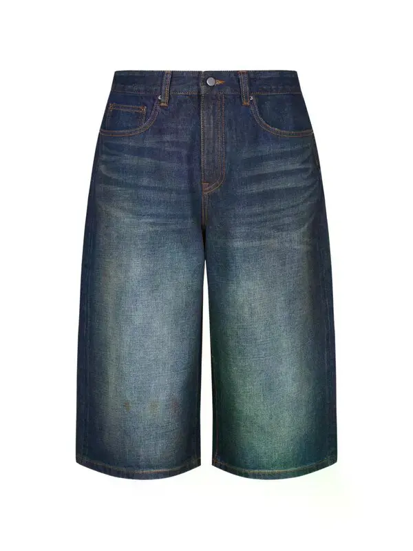 JNBY Distressed Wash Denim Shorts - Blue
