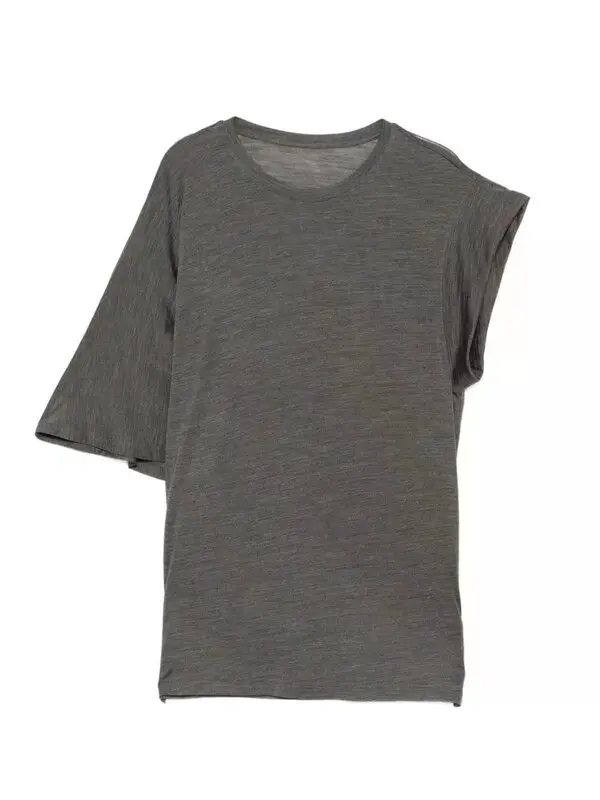 LESS Asymmetric Short Sleeve Top - Grey