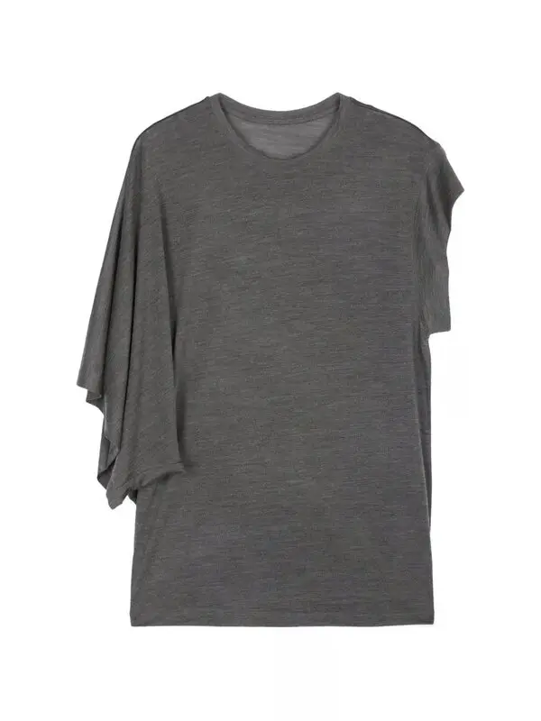 LESS Asymmetric Short Sleeve Top - Grey
