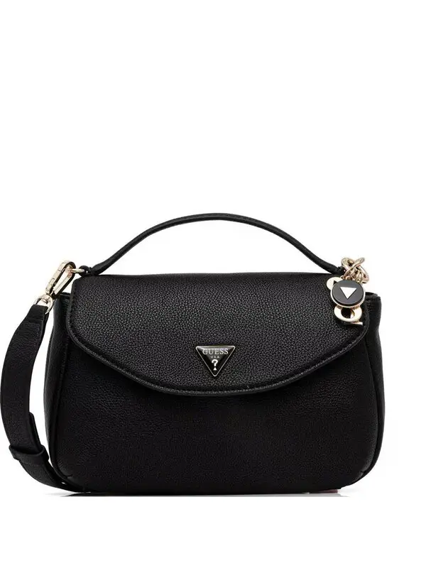 Guess Logo-plaque Pebbled Cross Body Bag - Black