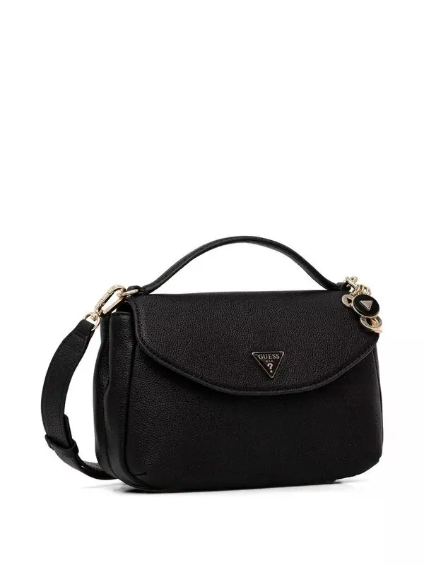 Guess Logo-plaque Pebbled Cross Body Bag - Black
