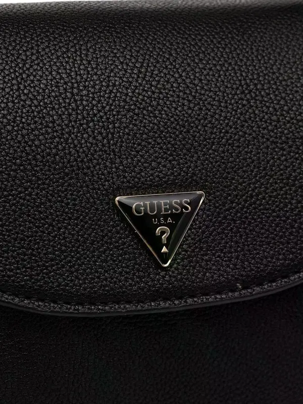 Guess Logo-plaque Pebbled Cross Body Bag - Black