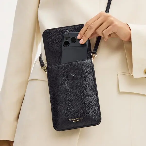 ASPINAL OF LONDON Duo Phone Crossbody Pouch - Black