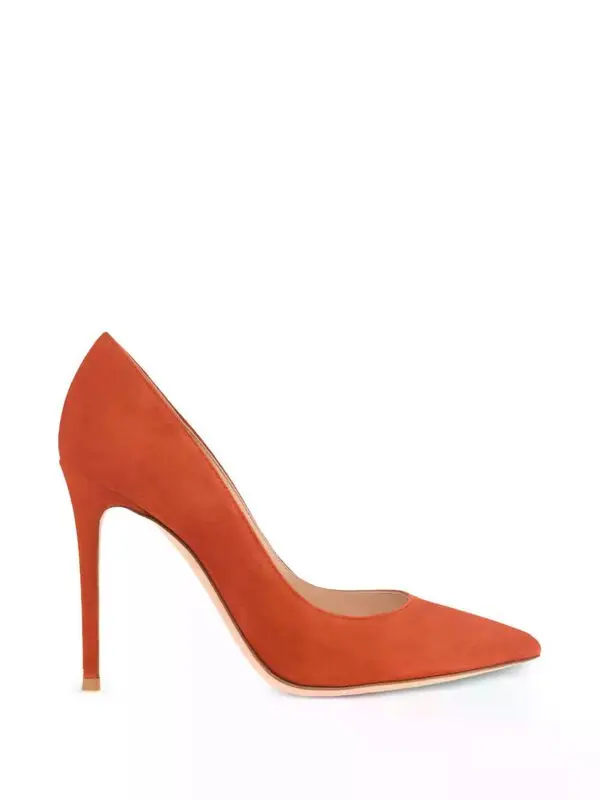 GIANVITO ROSSI Pointed Suede Pumps - Orange