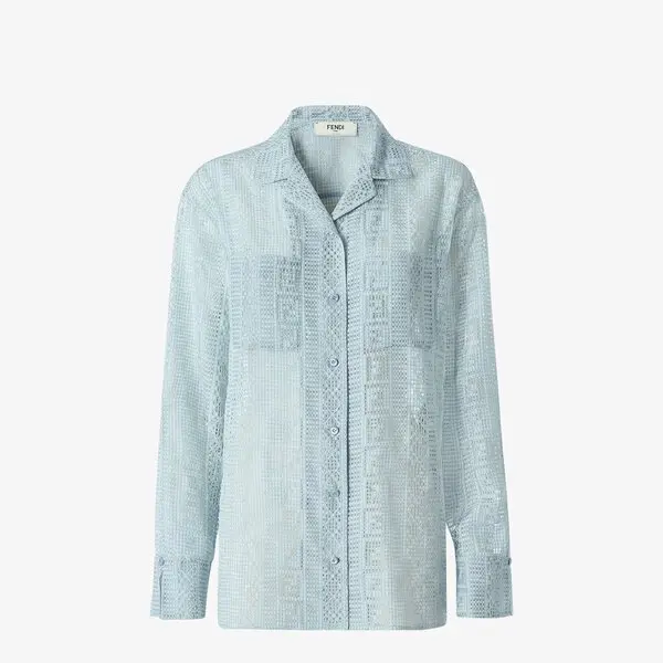 Fendi Long-sleeved Shirt With Burnout Pequin Pattern