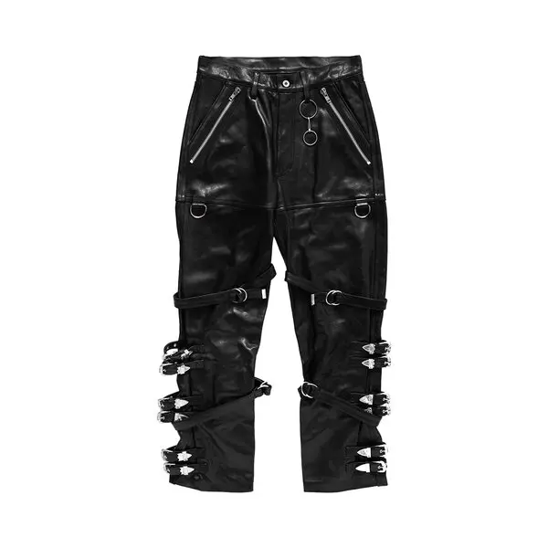 DOUBLET Buckle Overload Leather Pants - Black