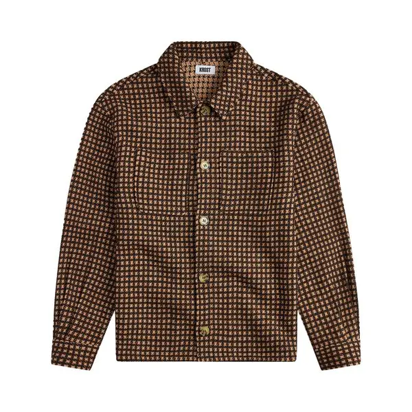 KROST Wool Check Overshirt - Brown