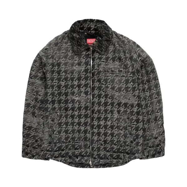 DIESEL® Houndstooth Distressed Jacket - Black