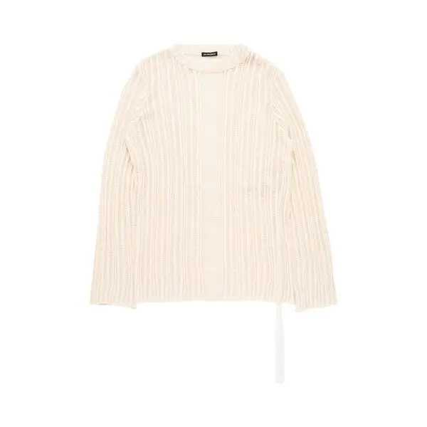 ANN DEMEULEMEESTER Halvar Crew Neck Irregular Rib Sweater - White