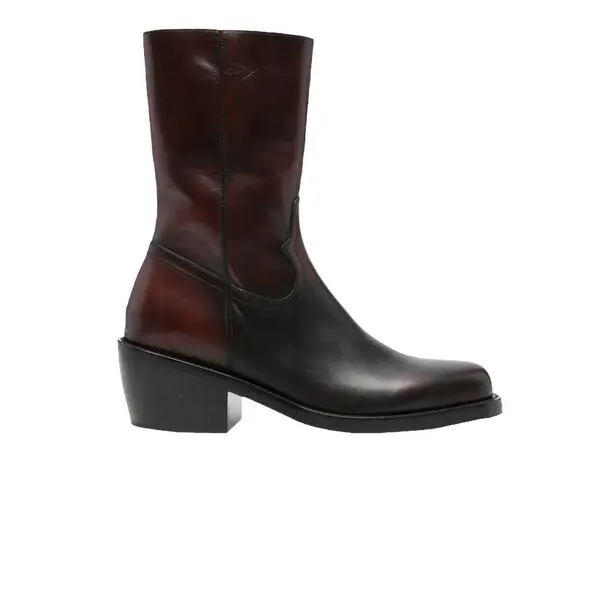 Dries Van Noten Leather Boot 'tan - Brown