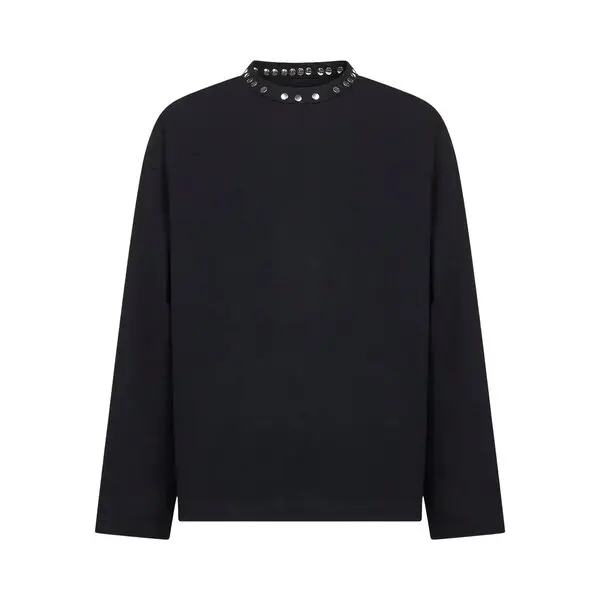 JIL SANDER Studded Long-sleeve T-shirt - Black