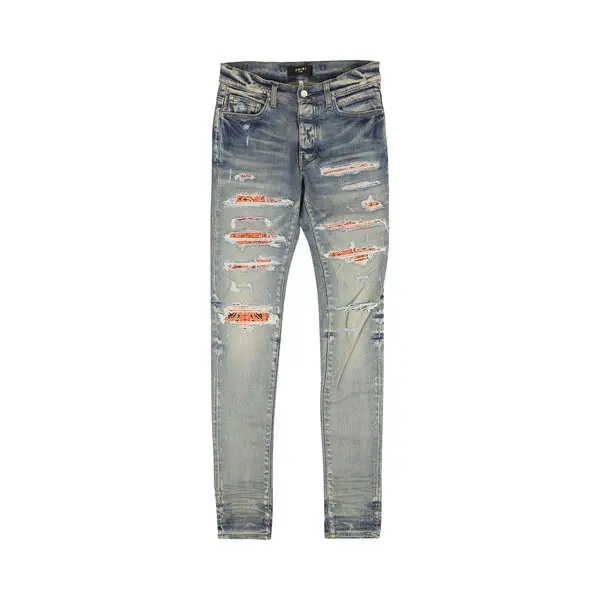 Amiri Bandana Thrasher Slim Jeans - Blue