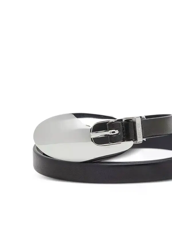 DIESEL® Sculpted-buckle Belt - Black