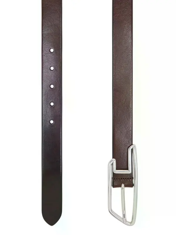 DIESEL® 3cm Leather Belt With D-logo Buckle - Brown