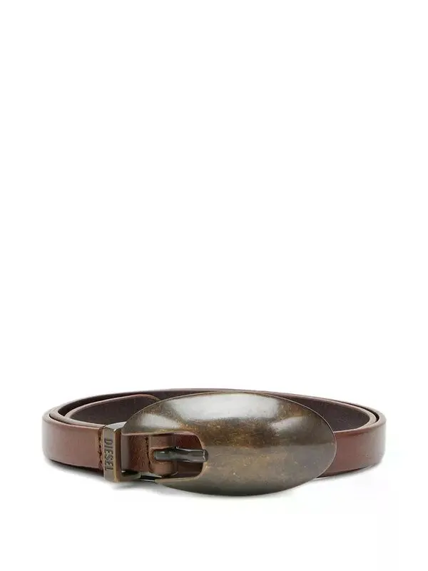 DIESEL® Sculptural-buckle Belt - Brown
