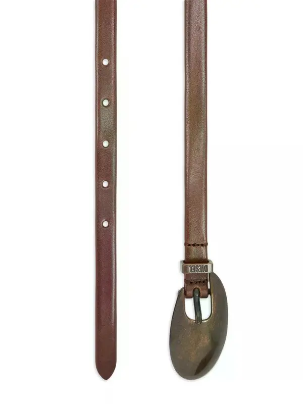 DIESEL® Sculptural-buckle Belt - Brown