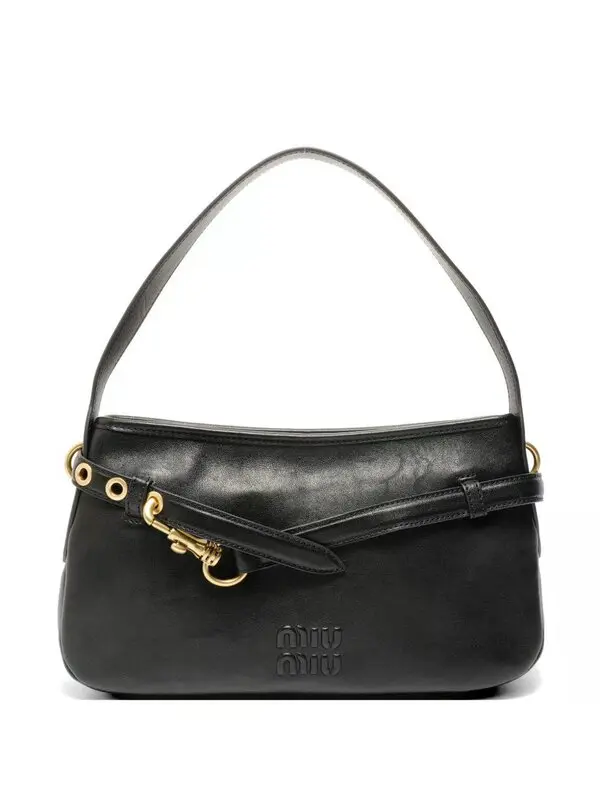 Miu Miu Aventure Leather Shoulder Bag - Black