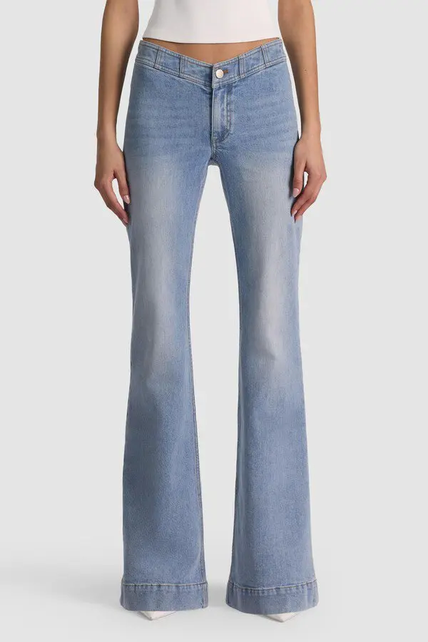 Alice + Olivia Chelsea V-waist Flare Jeans