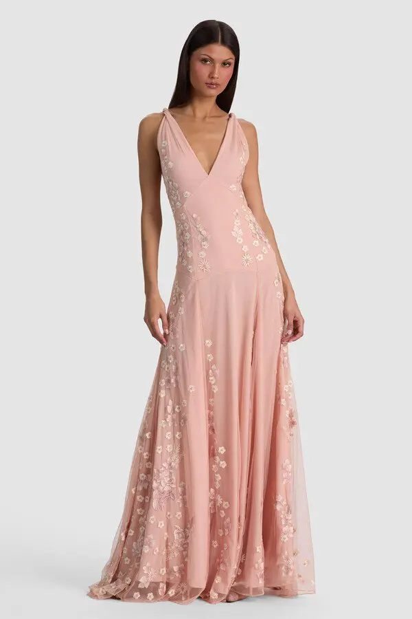 Alice + Olivia Andrina Embellished Gown - Floral