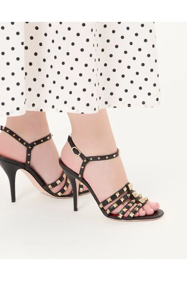Valentino Garavani Rockstud Kidskin Sandal - Black
