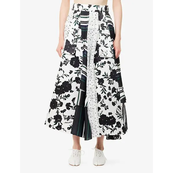 Sacai Woven Midi Skirt