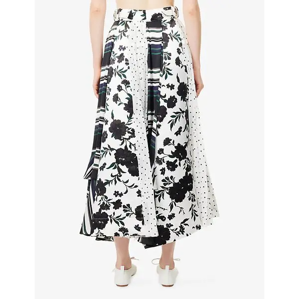 Sacai Woven Midi Skirt