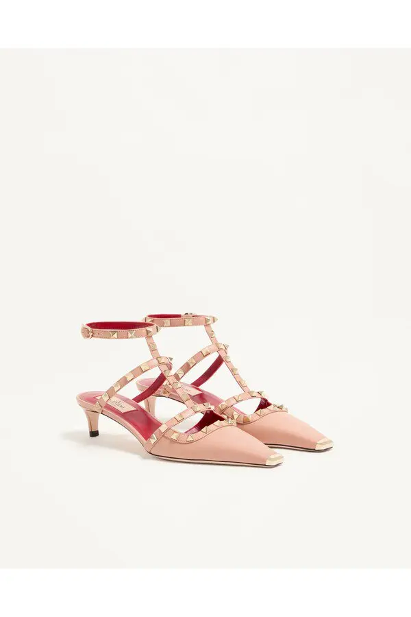 Valentino Garavani Rockstud Kidskin Pumps - Natural