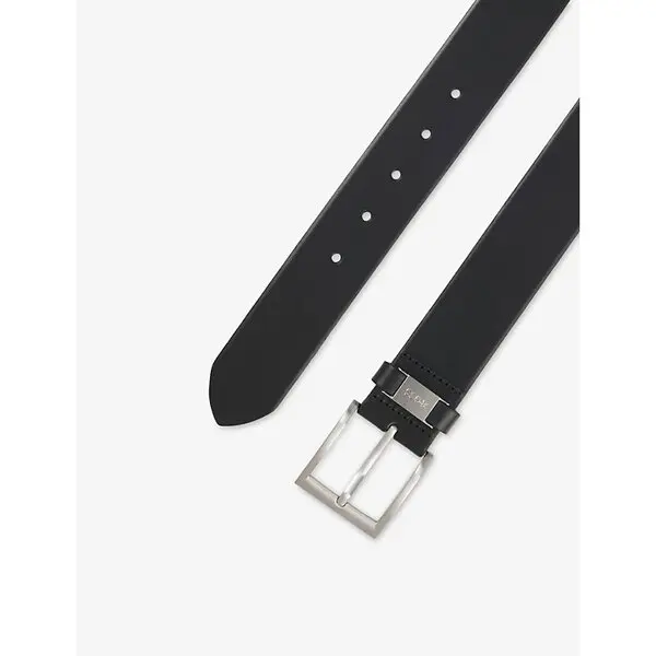 BOSS Logo-keeper Leather Belt - Black